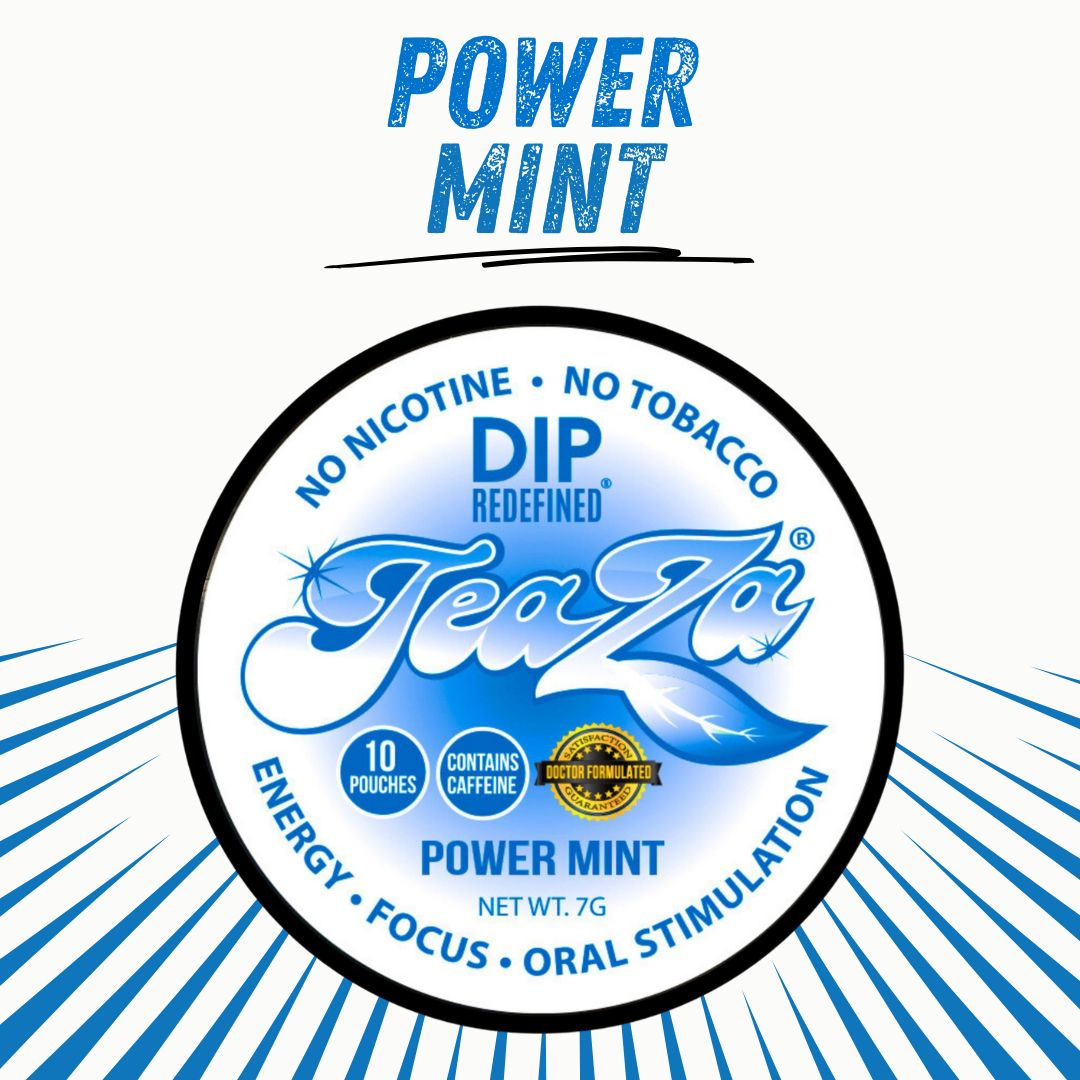 TeaZa® Power Mint – Nicotine-Free Herbal Pouches - Teaza Energy