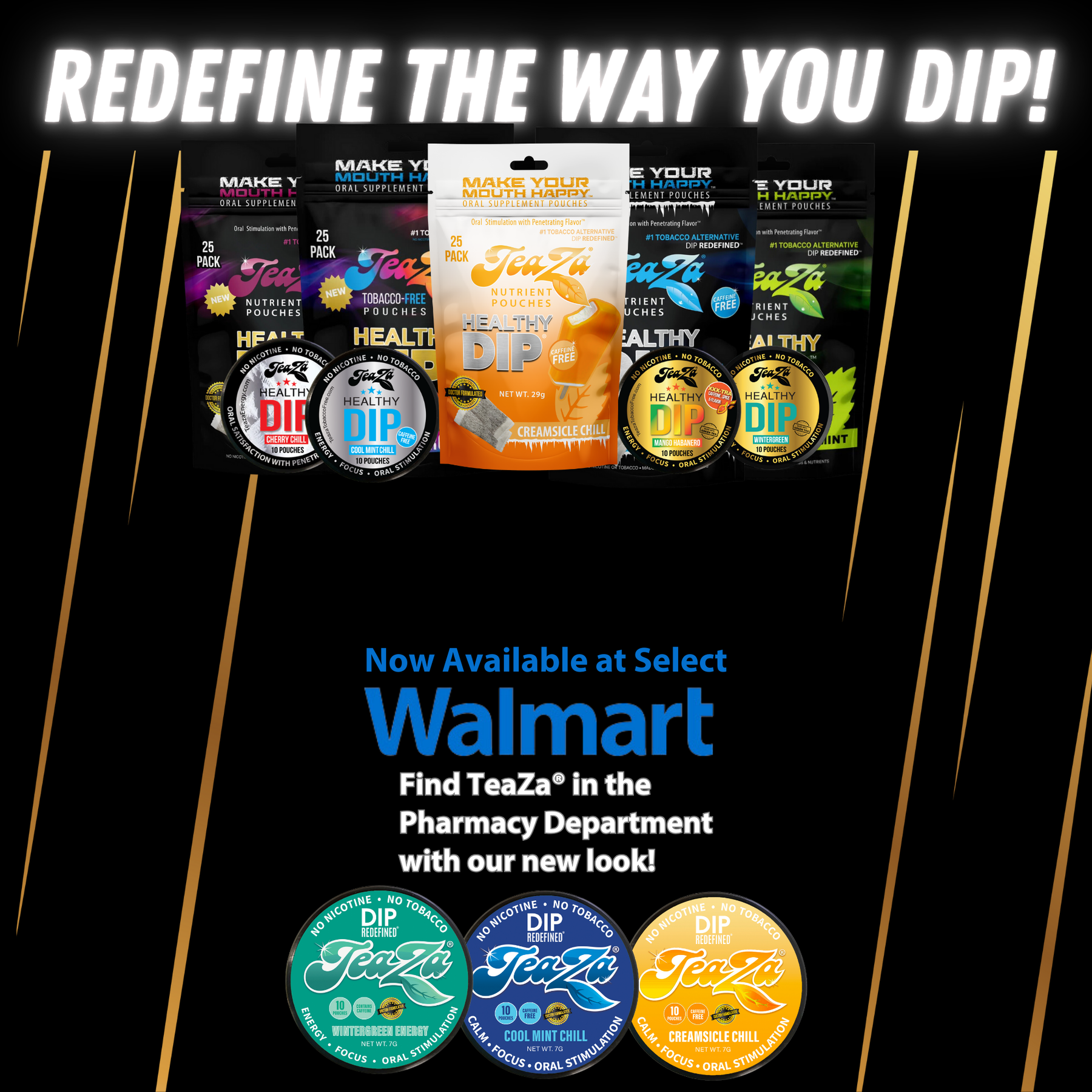 Teaza Energy | #1 Tobacco-Free Dip Pouches