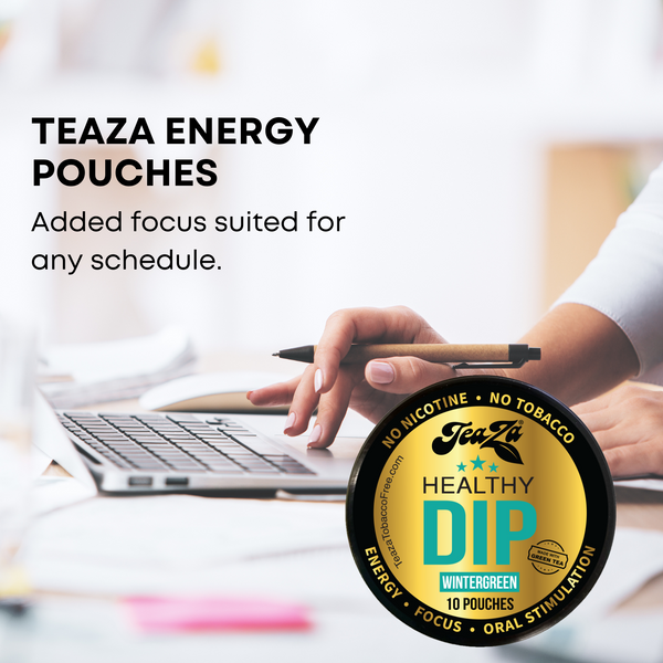 TeaZa® Wintergreen Energy Pouches - Nicotine Free Tobacco Free - Teaza ...